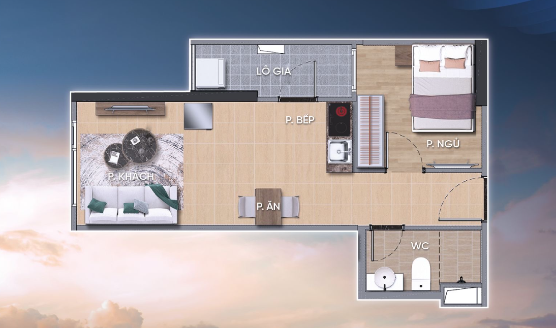 THIẾT KẾ NỘI THẤT CĂN HỘ OASIS THE BEVERLY SOLARI 46M2